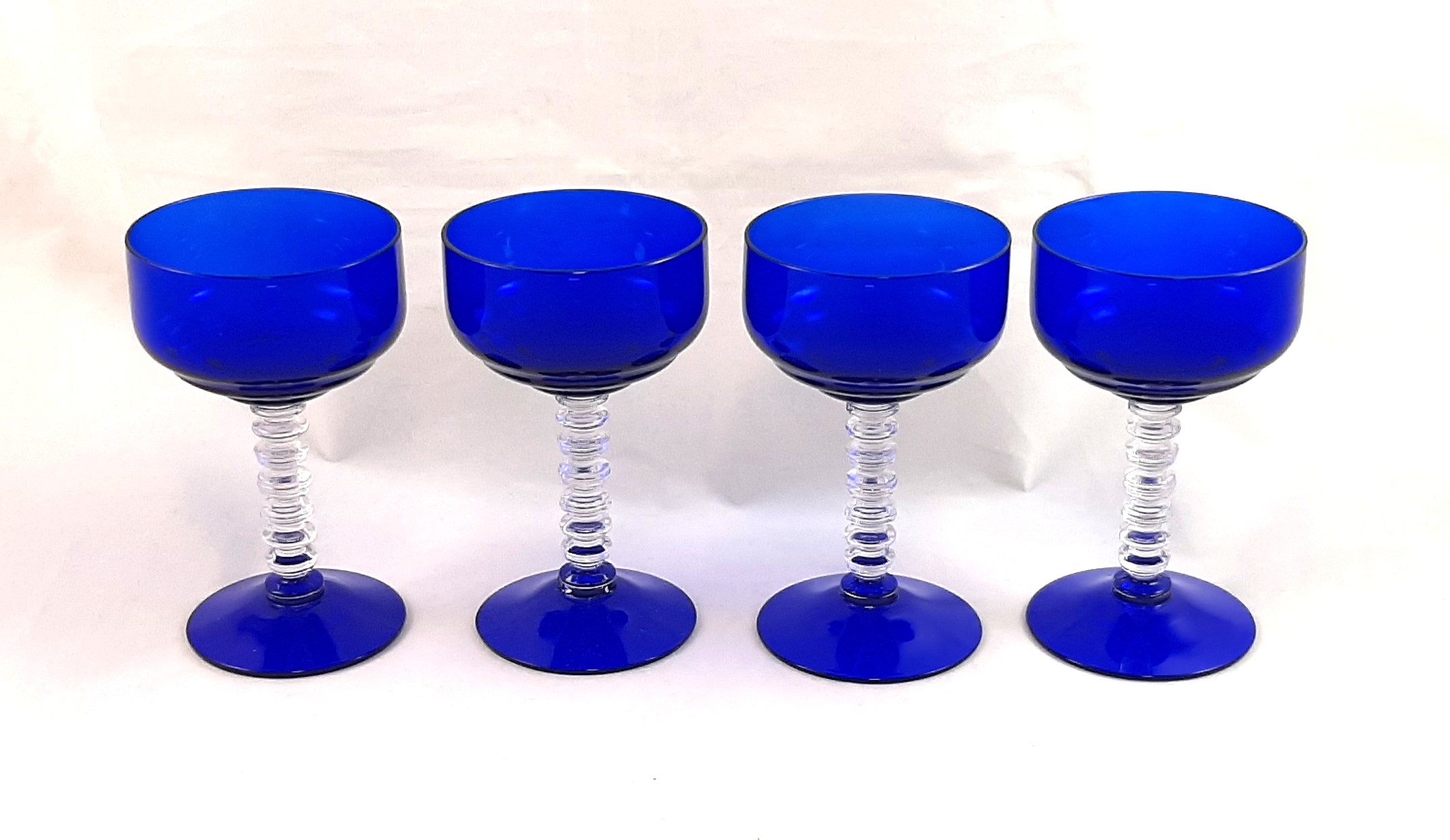 3112 - 3 oz. Cocktail (4) (Royal Blue, Crystal) - National Cambridge ...