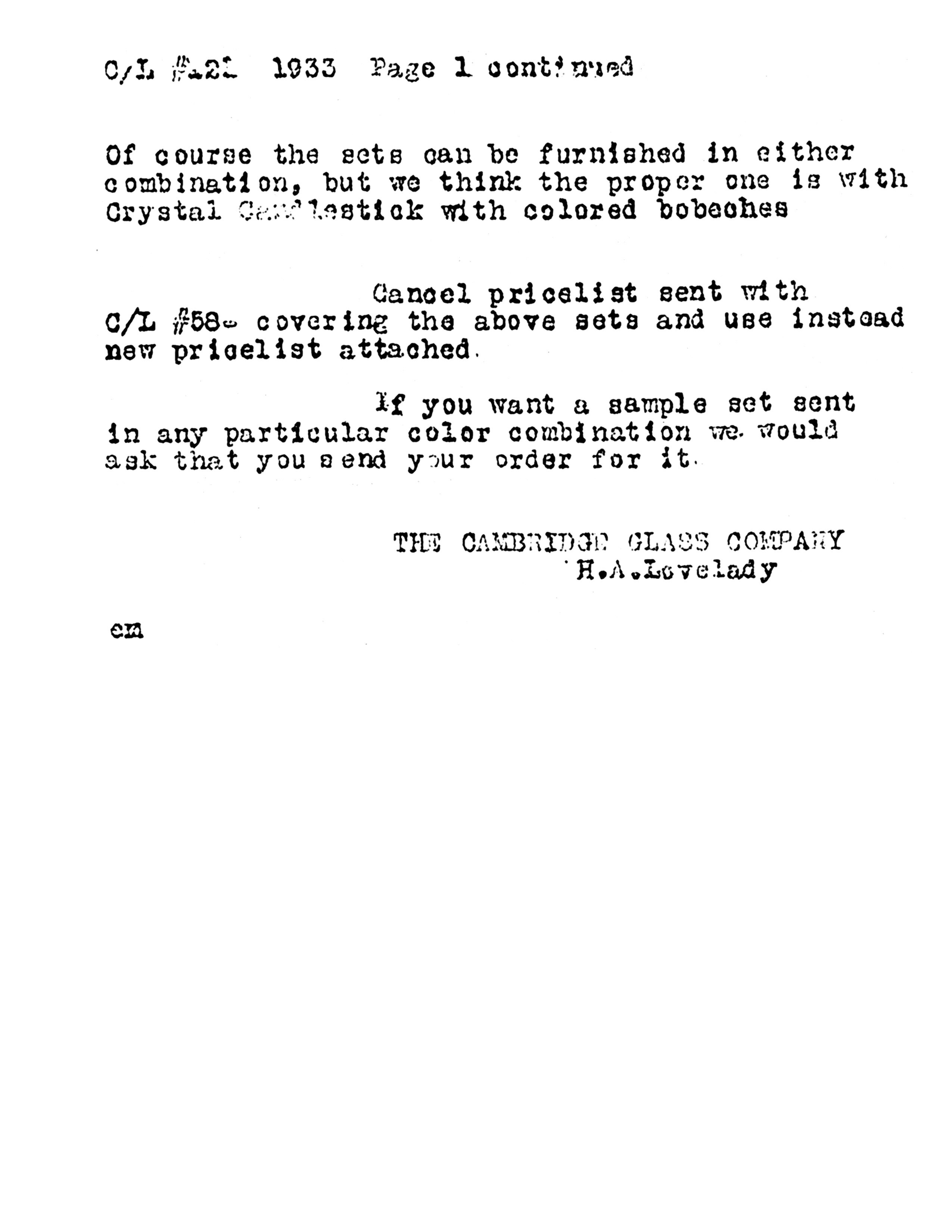 1933 Circular Letters - National Cambridge Collectors