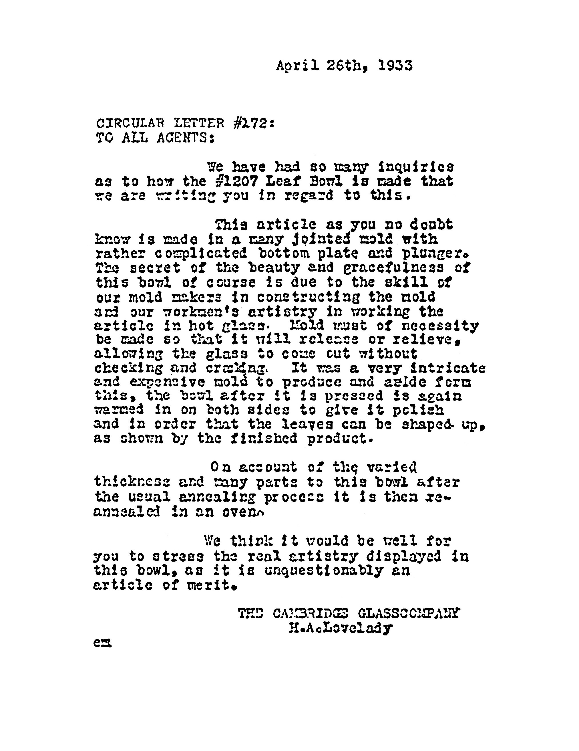 1933 Circular Letters - National Cambridge Collectors