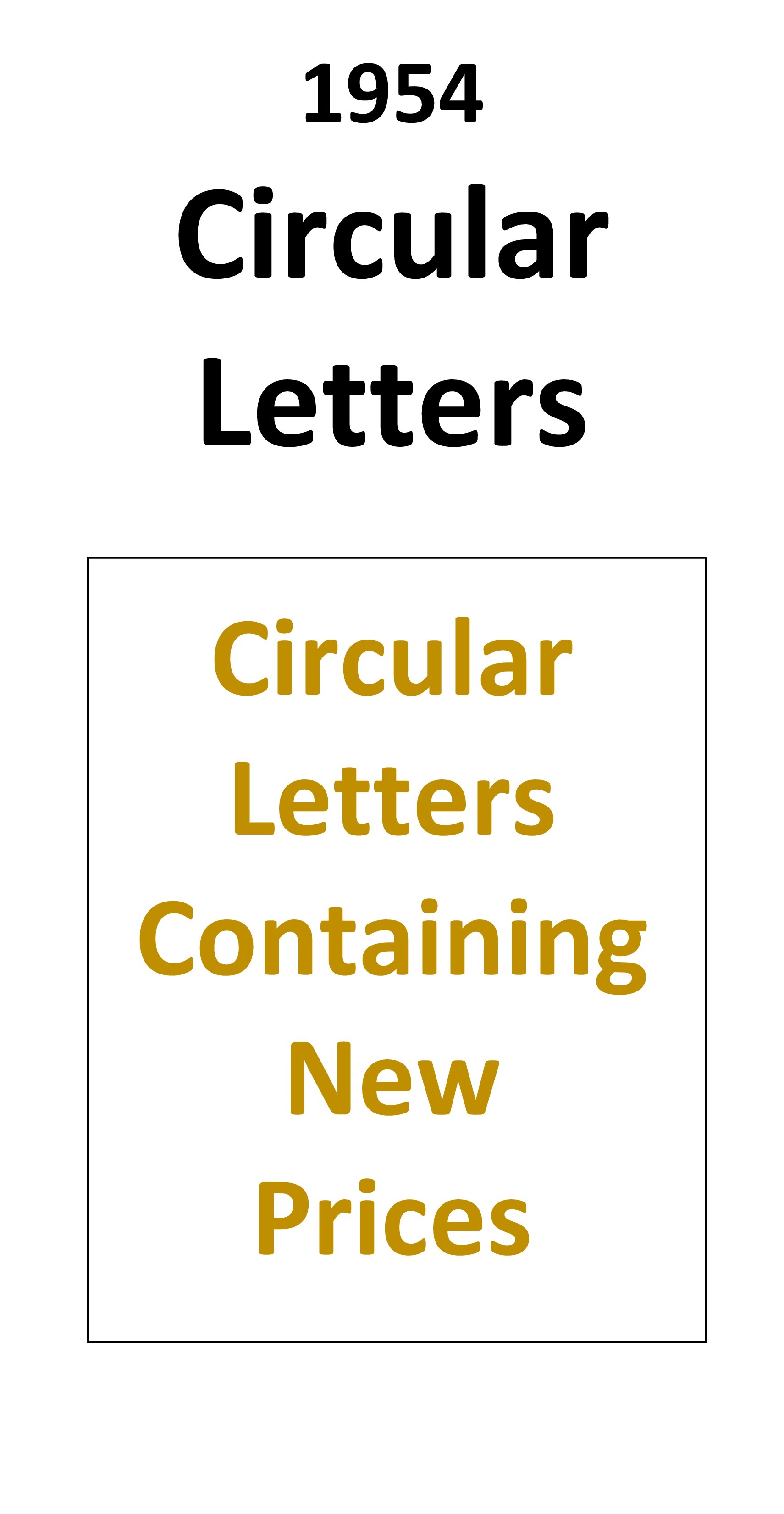 1954 Circular Letters - National Cambridge Collectors