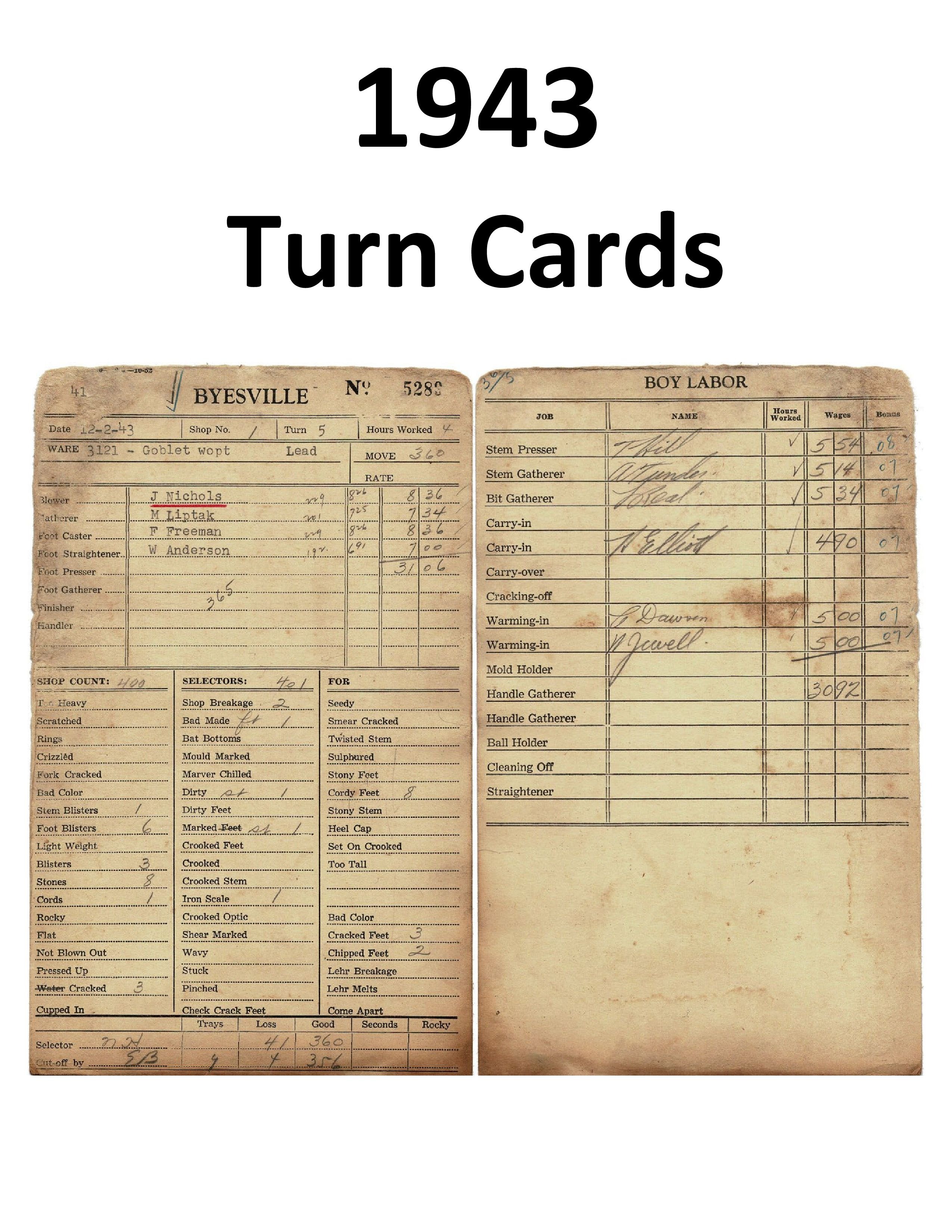 1943 Turn Cards - National Cambridge Collectors