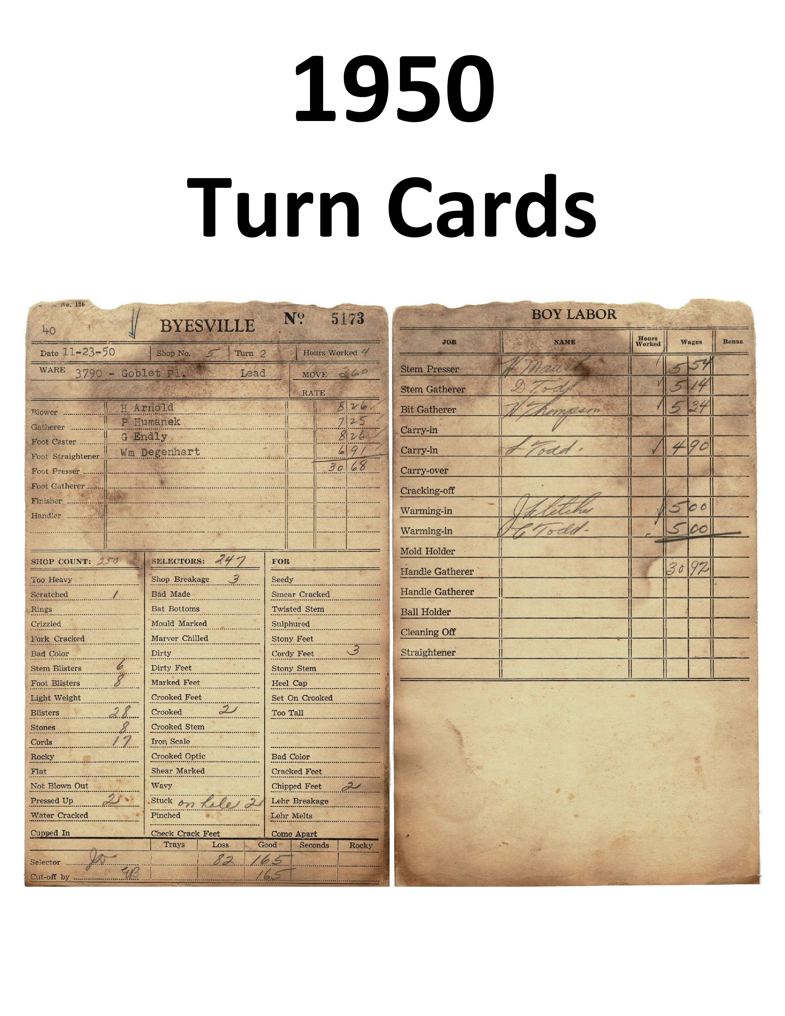 1950 Turn Cards - National Cambridge Collectors