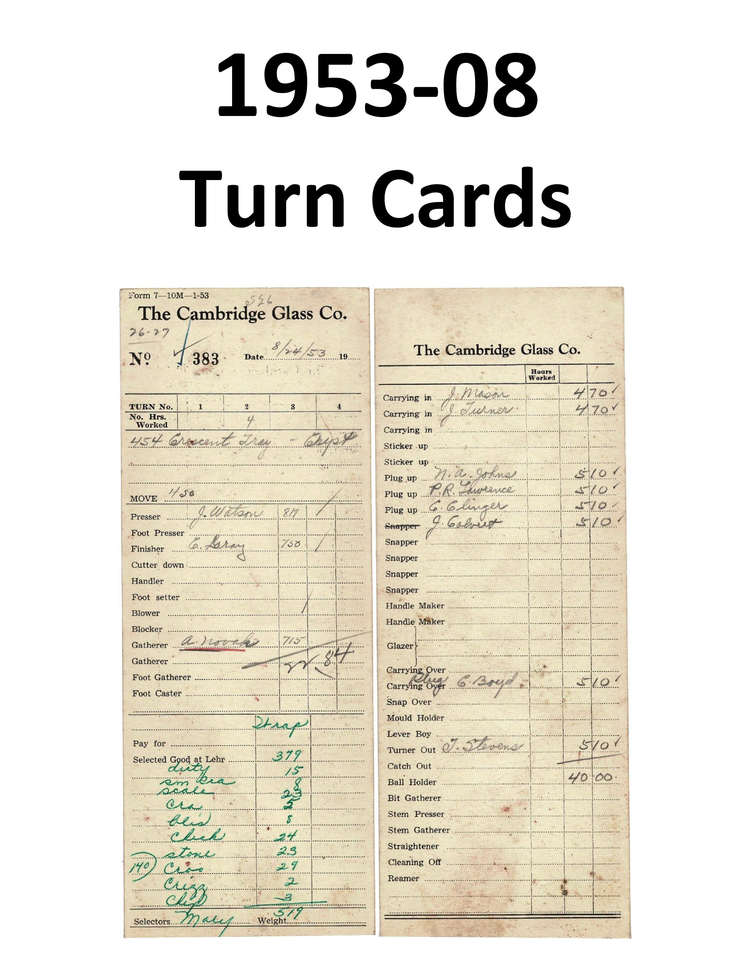 1953-08 Turn Cards - National Cambridge Collectors