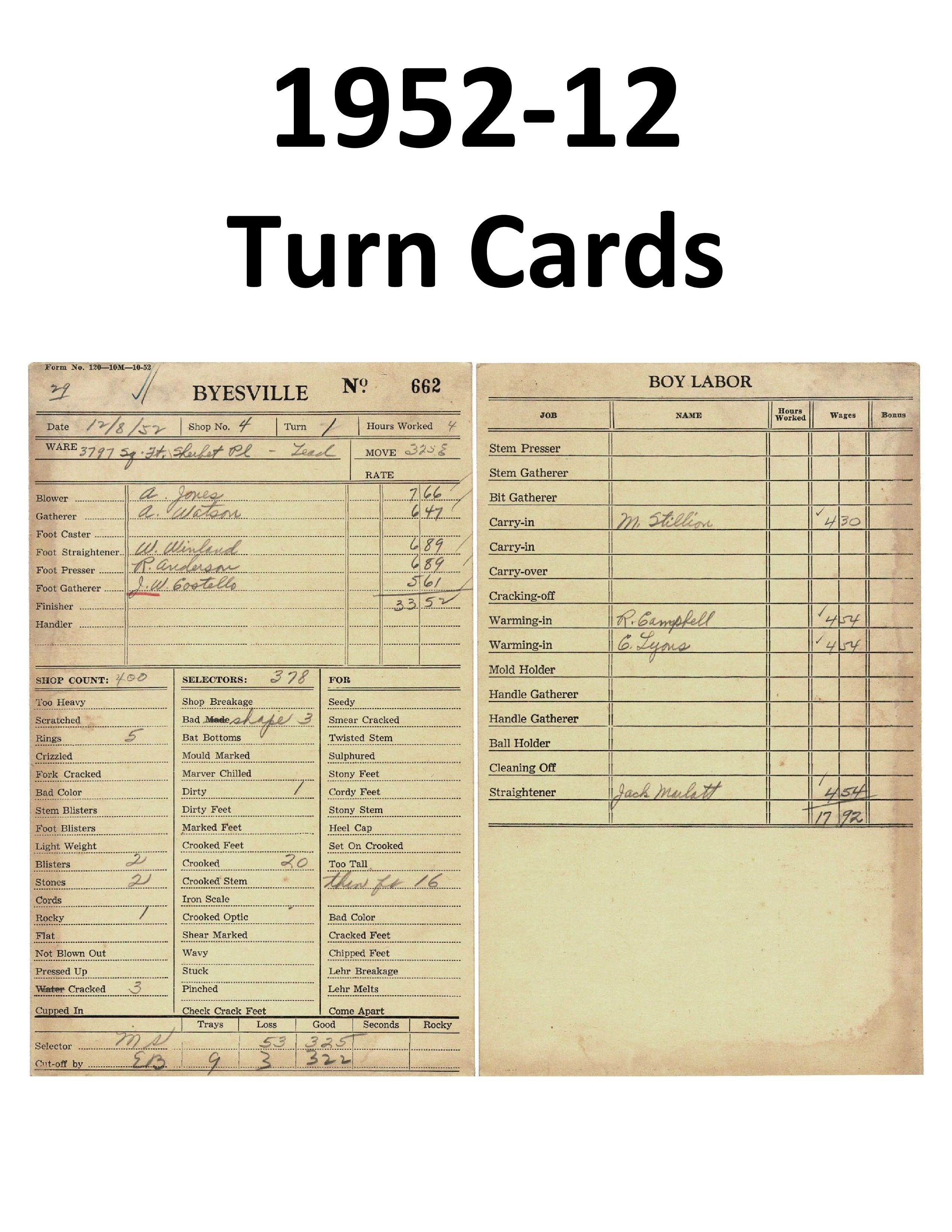 1952-12 Turn Cards - National Cambridge Collectors