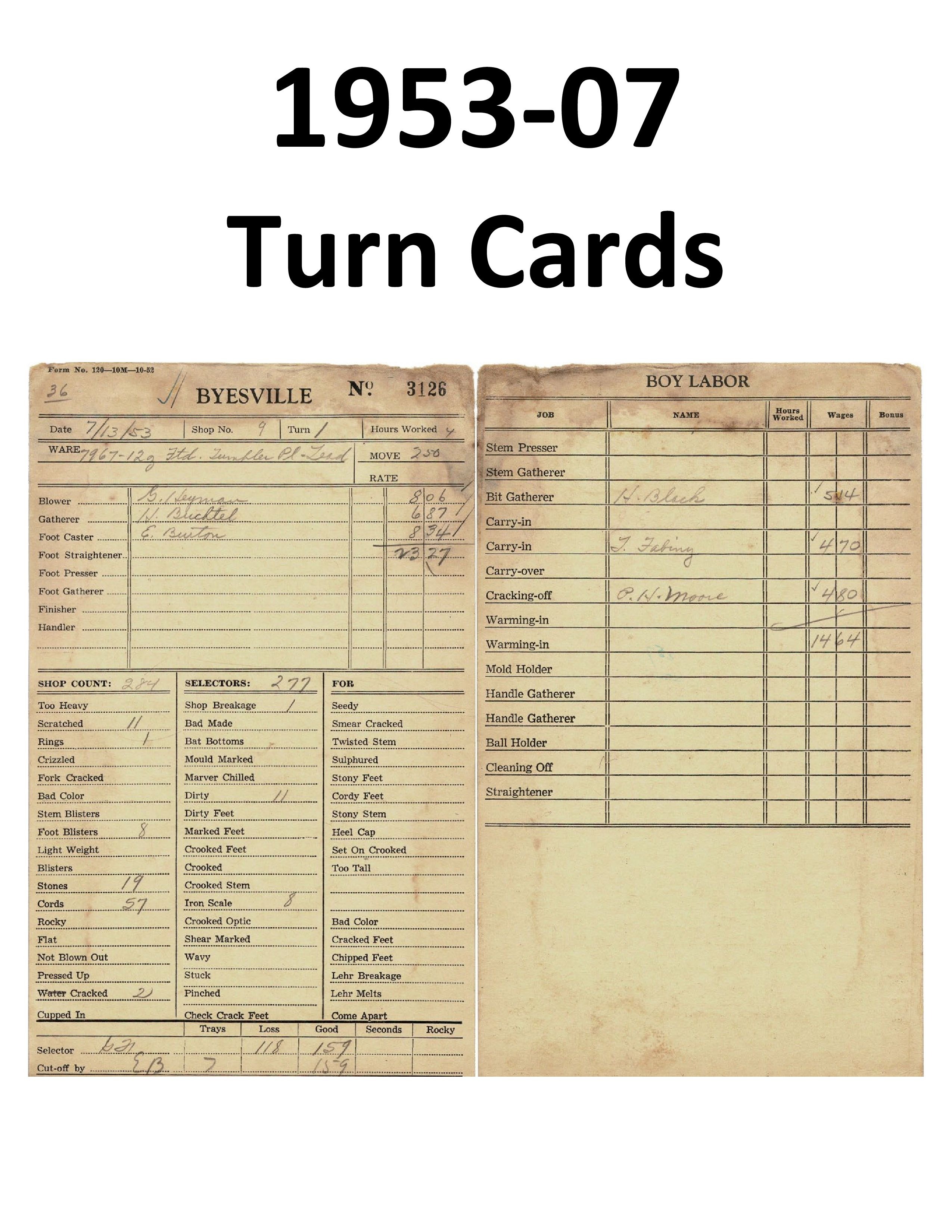 1953-07 Turn Cards - National Cambridge Collectors