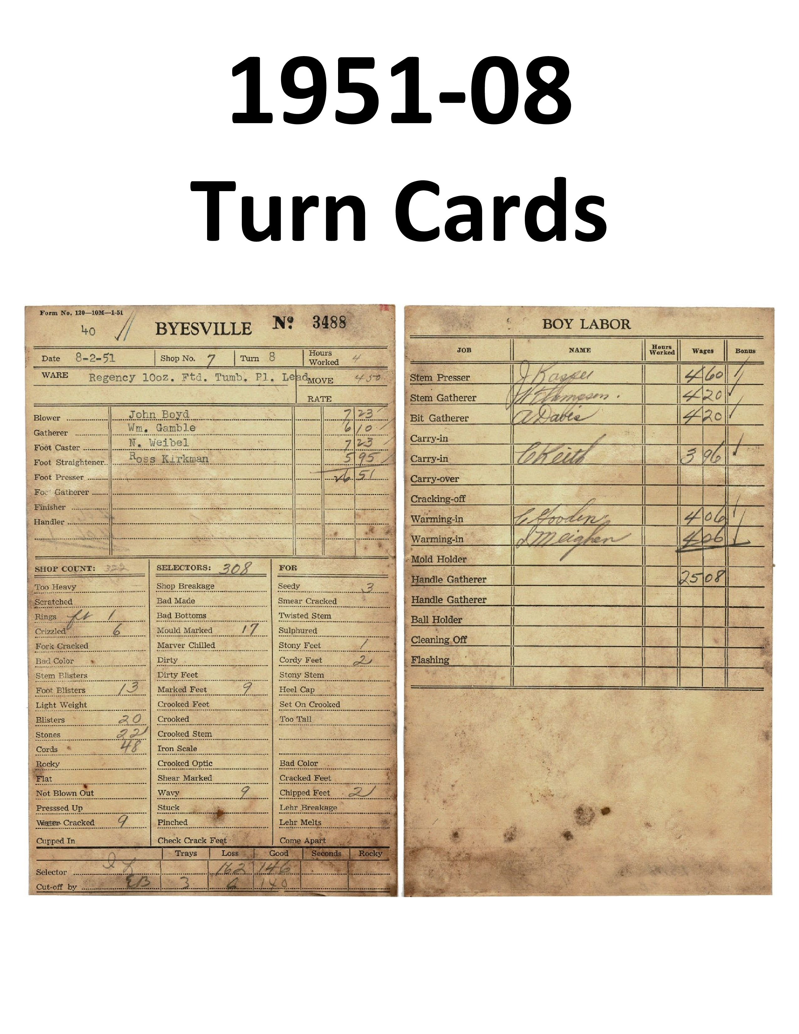 1951-08 Turn Cards - National Cambridge Collectors