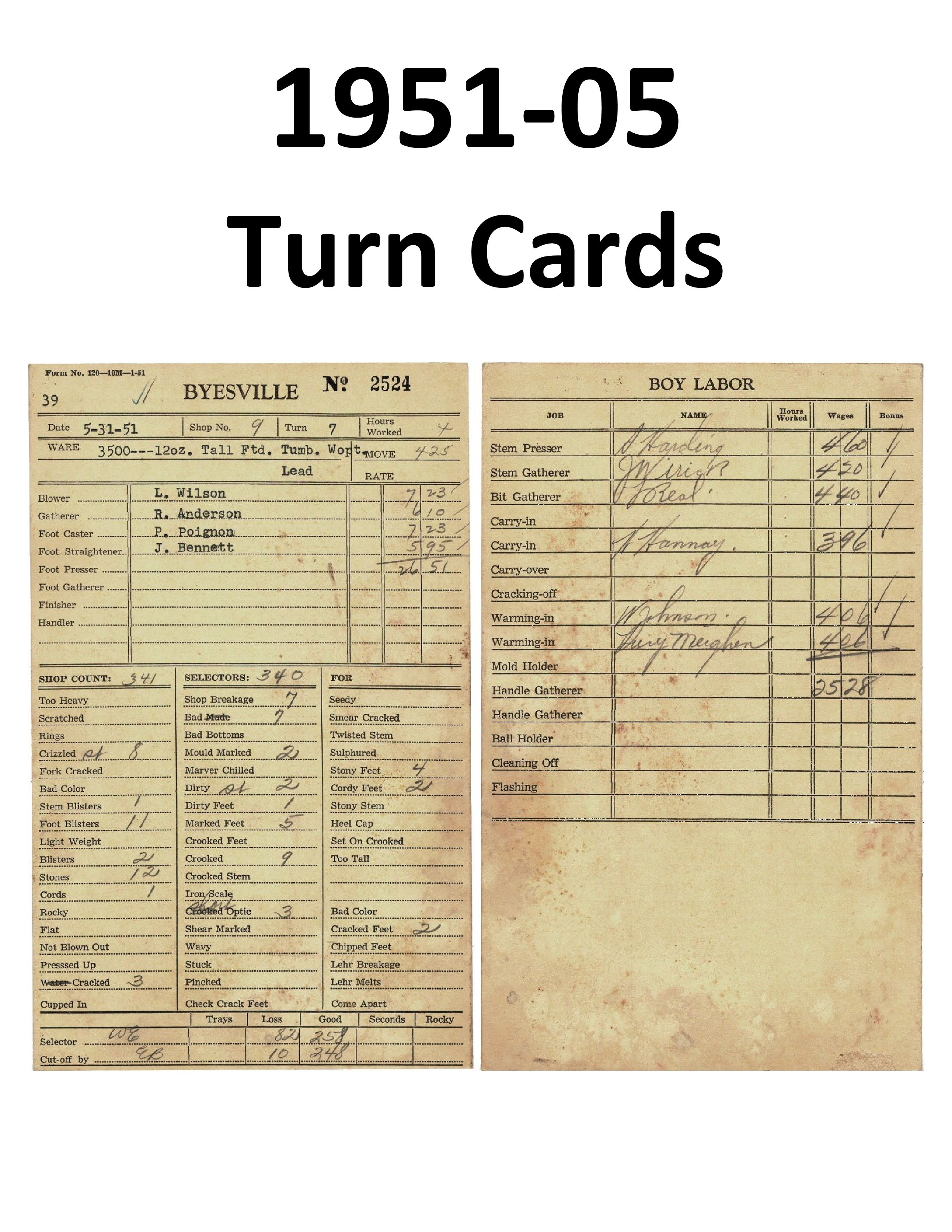 1951-05 Turn Cards - National Cambridge Collectors